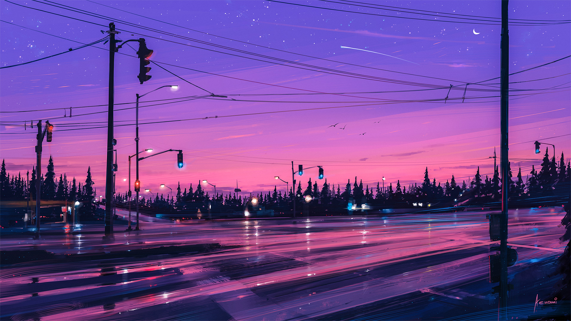 Lonely Street Lights Road, HD Artist, 4k Wallpapers, Images ...