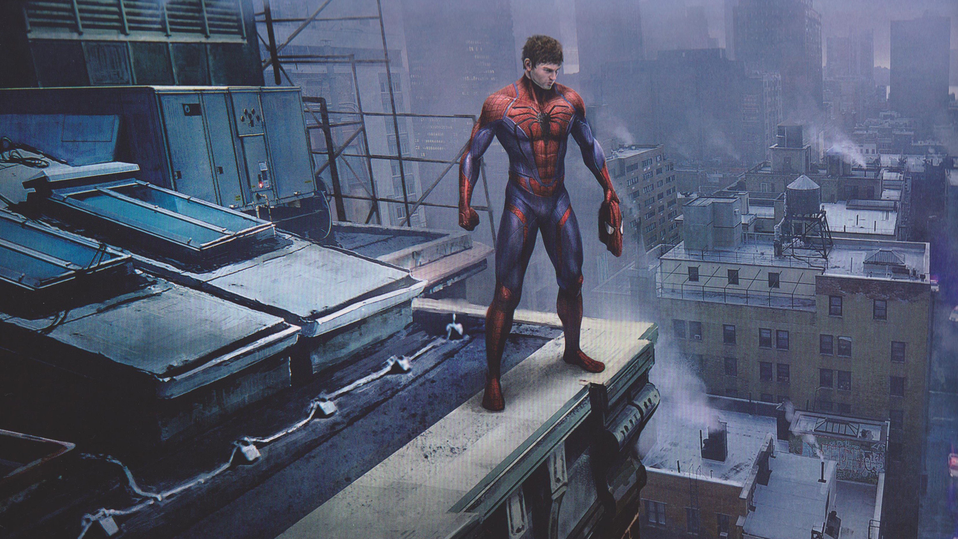 Spiderman Peter Parker Standing On A Rooftop, HD Games, 4k Wallpapers ...